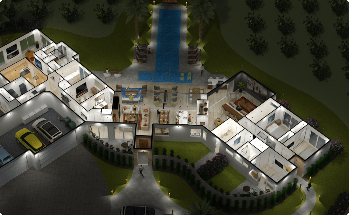 3D render examples made with Floorplanner